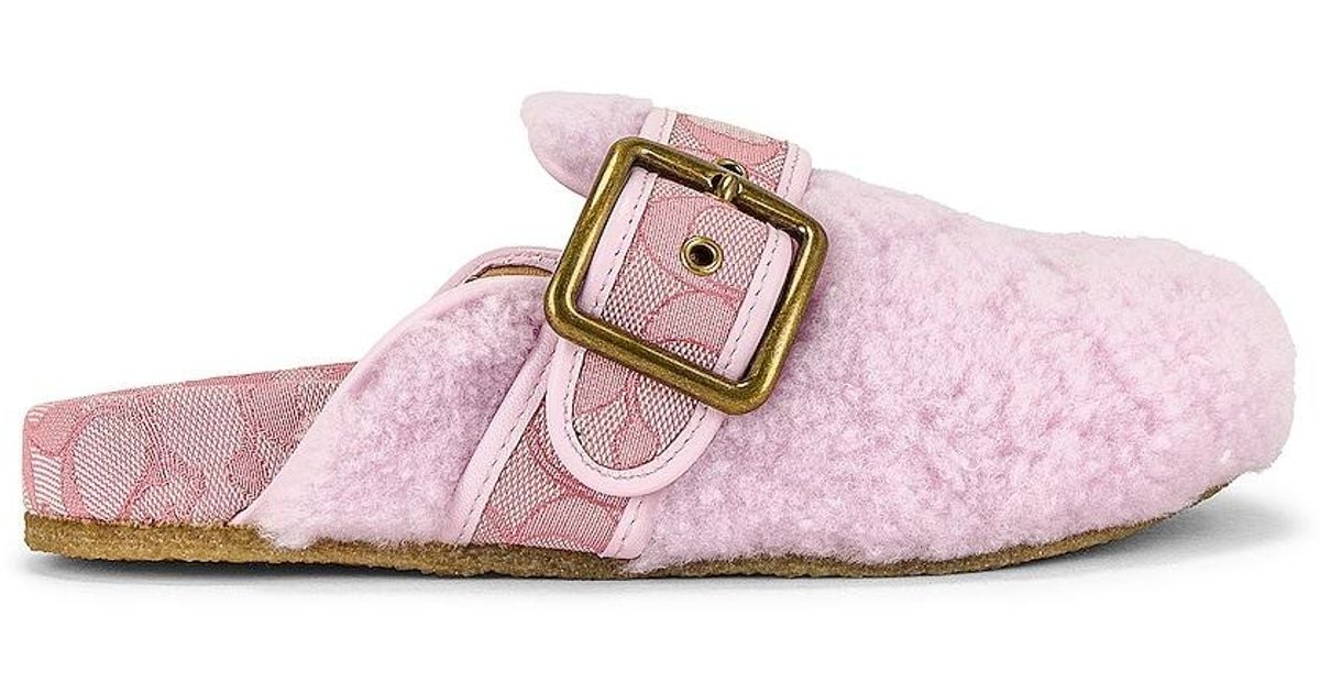 COACH Shearling Clog in Pink | Lyst