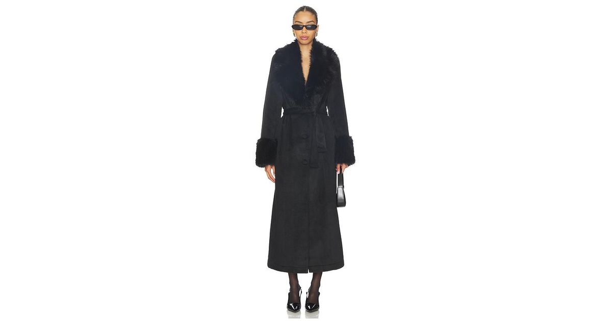 Show Me Your Mumu Checkroom Coat in Black | Lyst UK