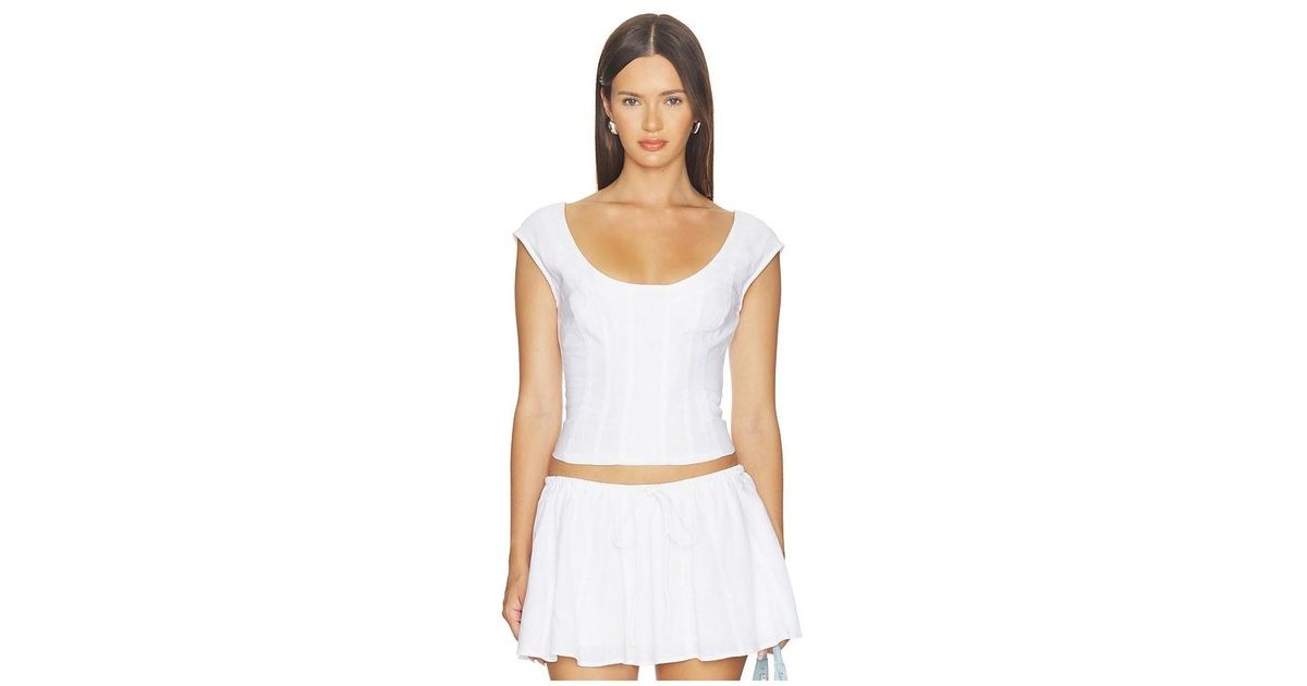 GUIZIO Leila Top in White | Lyst
