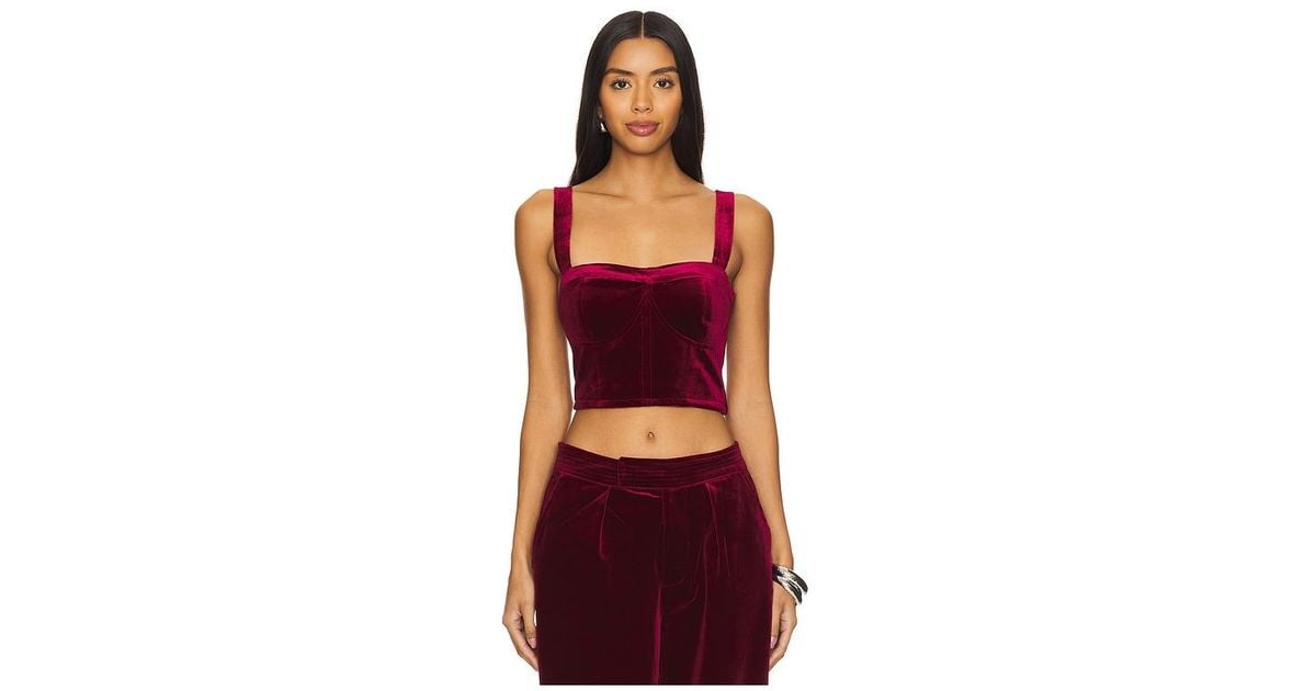 Blank NYC Velvet Crop Top in Red | Lyst