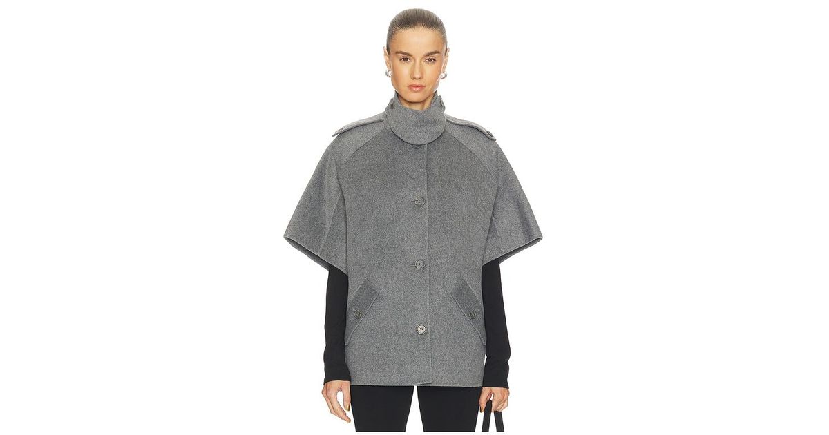 Jonathan Simkhai Jones Cape Jacket in Grey | Lyst UK