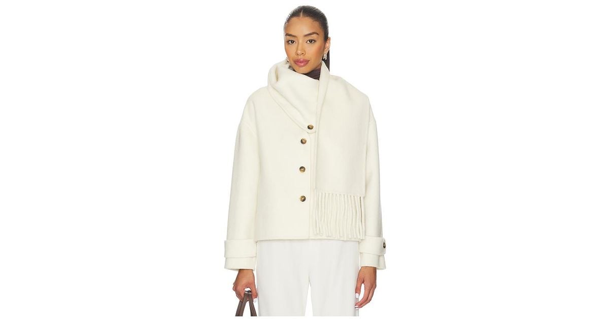 Line & Dot Sofia Scarf Jacket in Natural | Lyst UK