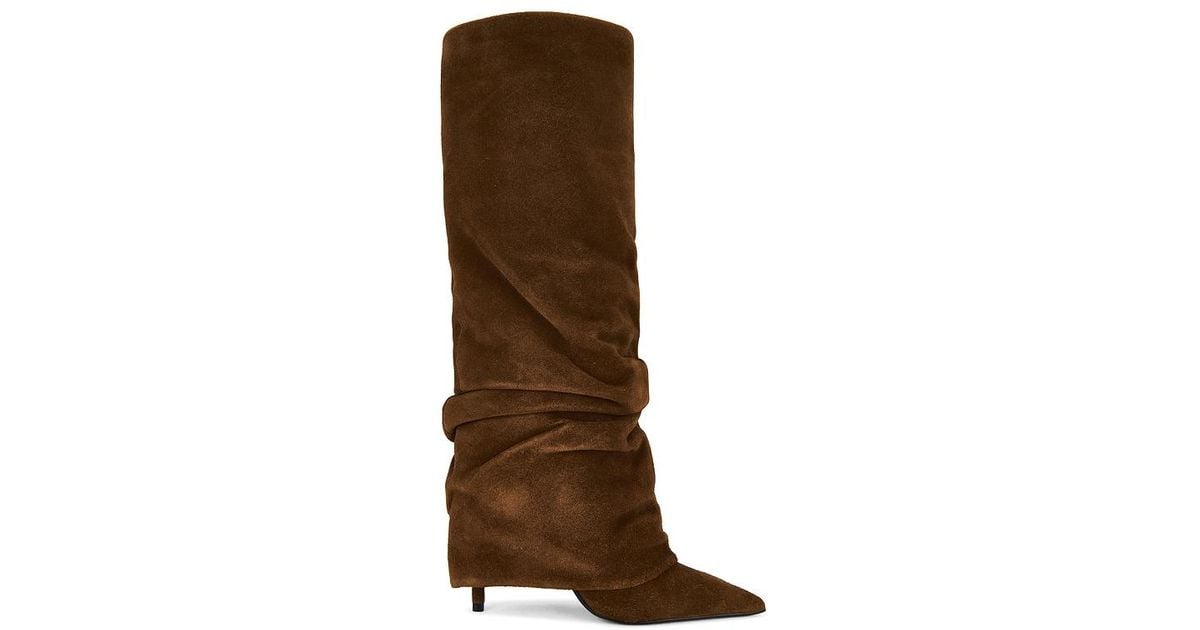 SCHUTZ SHOES Mikki Up Cloak Boot in Brown | Lyst