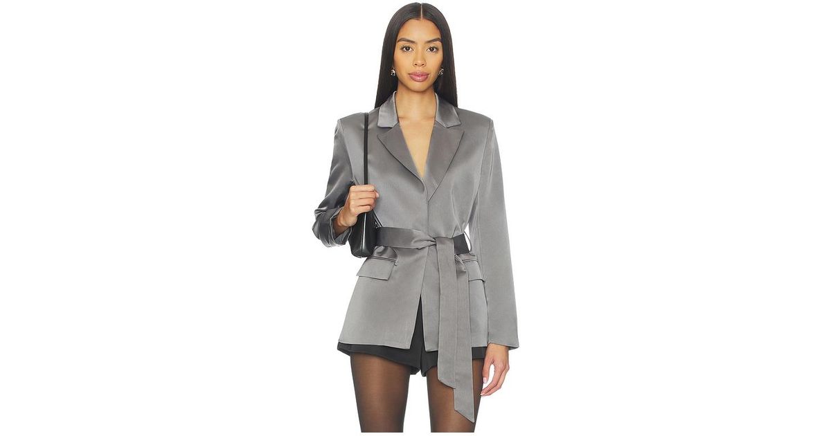 ALL THE WAYS Marilyn Tie Blazer in Grey | Lyst UK