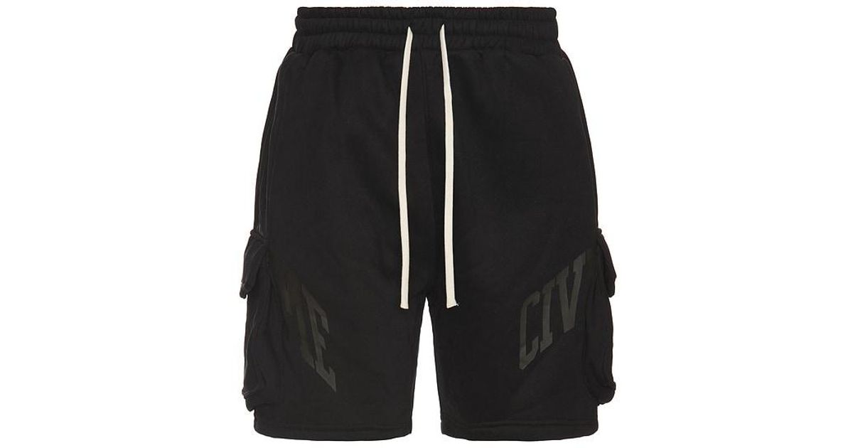 Civil Regime Dominique Cargo Short in Black for Men | Lyst