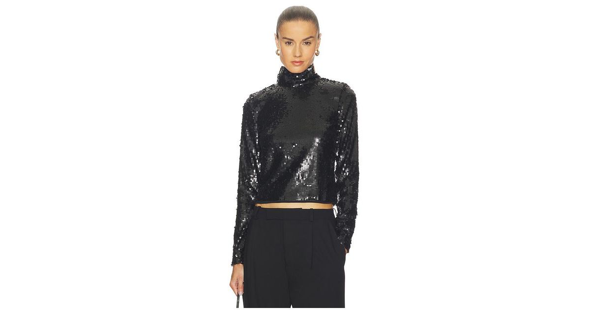 Rag & Bone Lucy Sequin Turtleneck in Black | Lyst UK