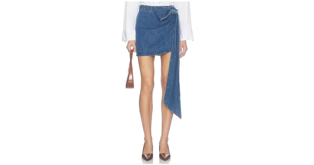 Closed Draped Mini Skirt in Blue | Lyst