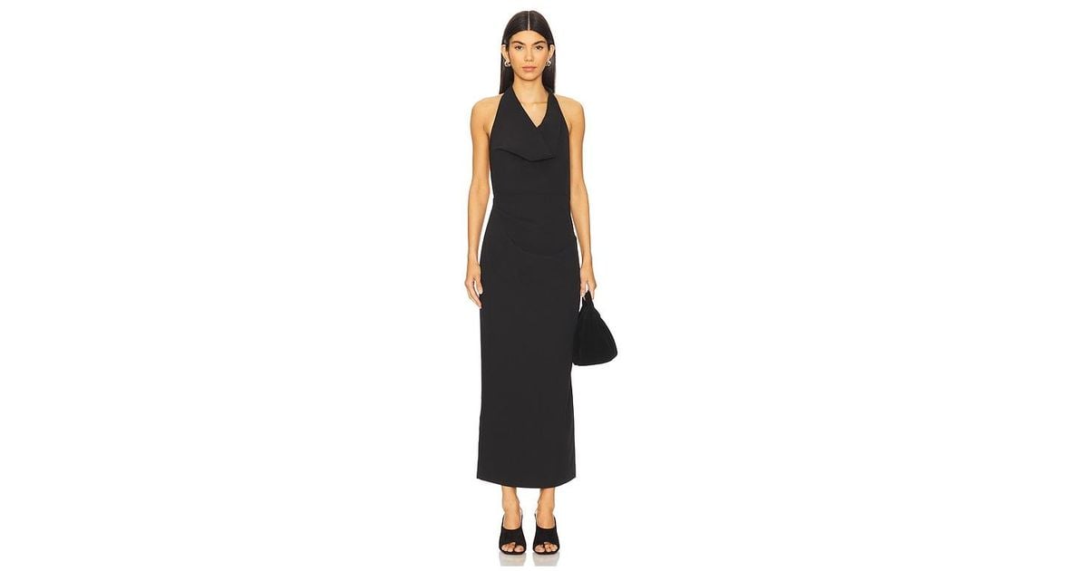 St. Agni Structural Tie Dress in Black | Lyst