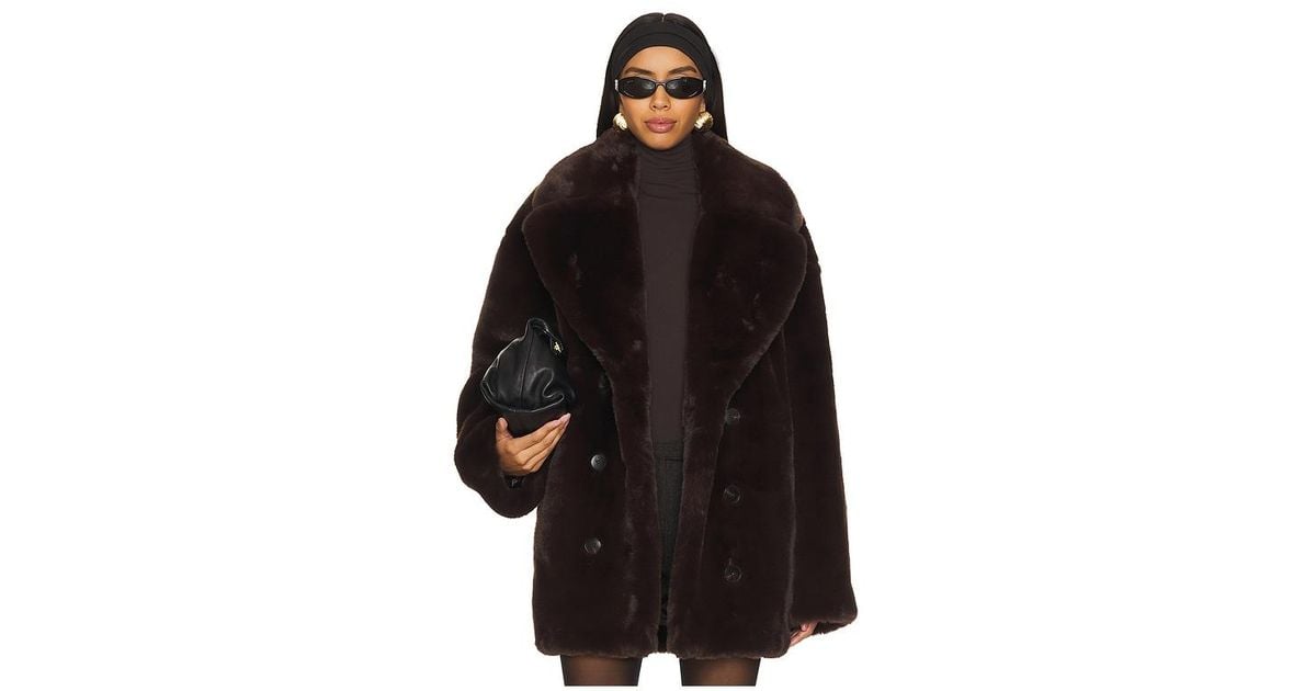 Lovers + Friends Wainscott Faux Fur Jacket in Black | Lyst