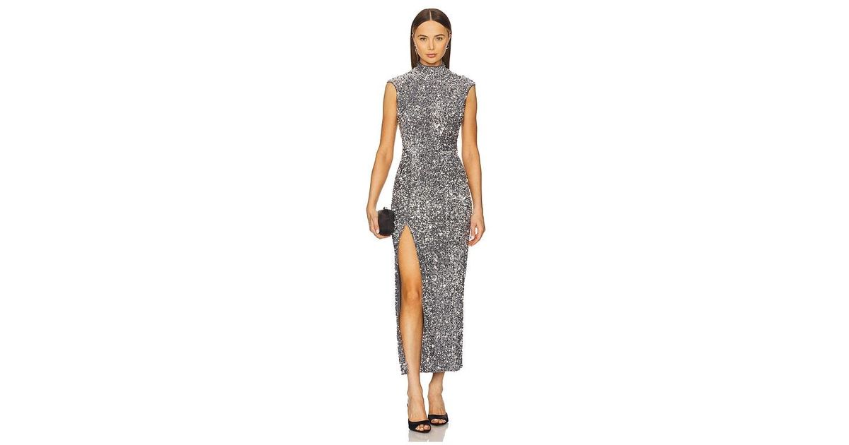 Bardot Kelso Velvet Sequin Maxi Dress in Black | Lyst