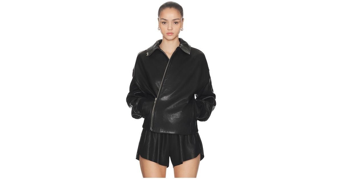 Halo Wrap Flight Bomber in Black | Lyst UK