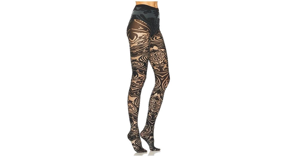 Wolford X Etro Body Tattoo Tights in Black | Lyst