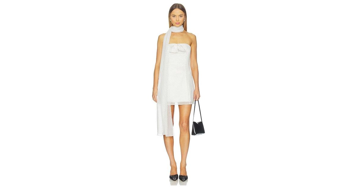 Tanner Fletcher Monica Strapless Mini Dress With Scarf in White | Lyst