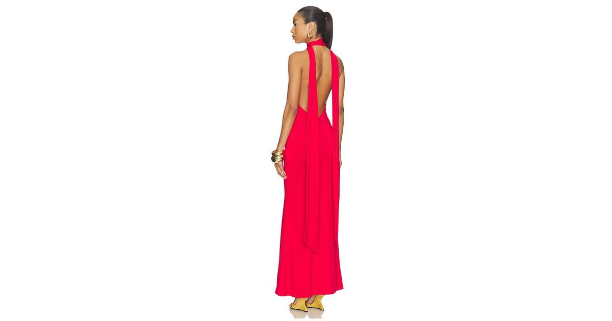 GUIZIO Scarf Open Neck Dress in Red | Lyst UK
