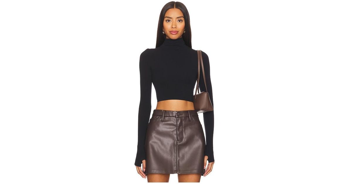 Commando Mockneck Ballet Crop Top in Black | Lyst