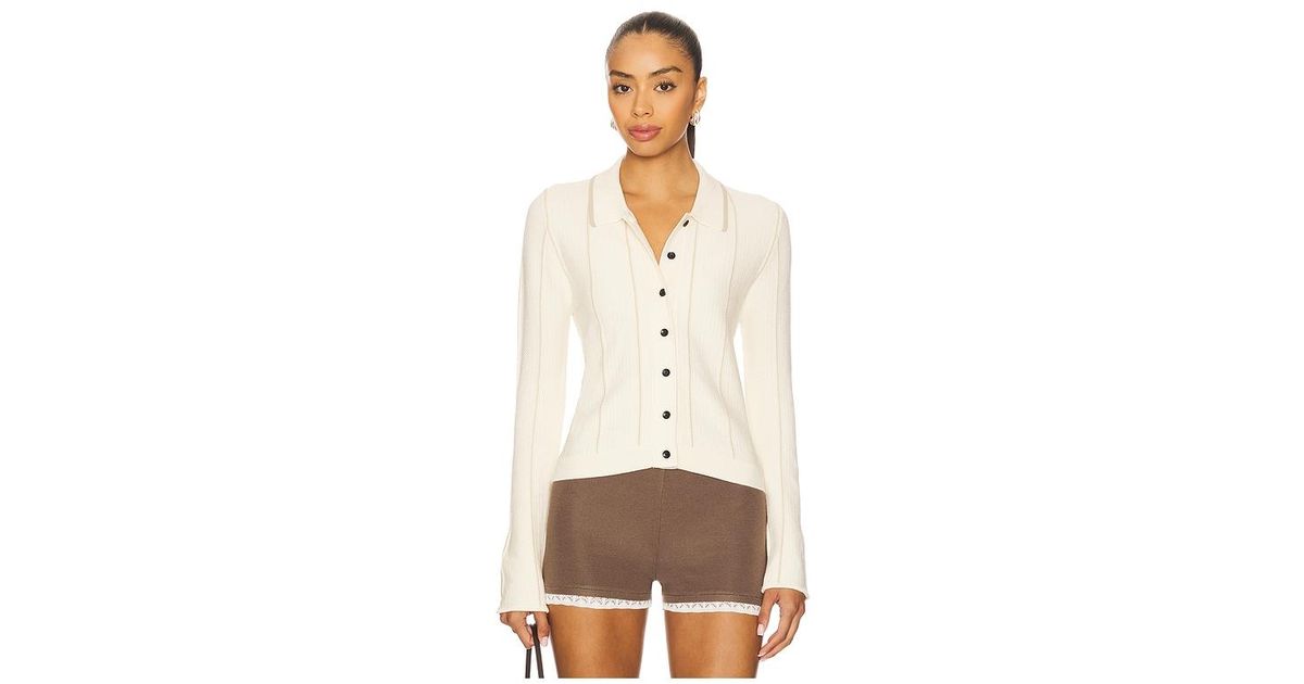 OSIS STUDIO Cardigan in Natural | Lyst