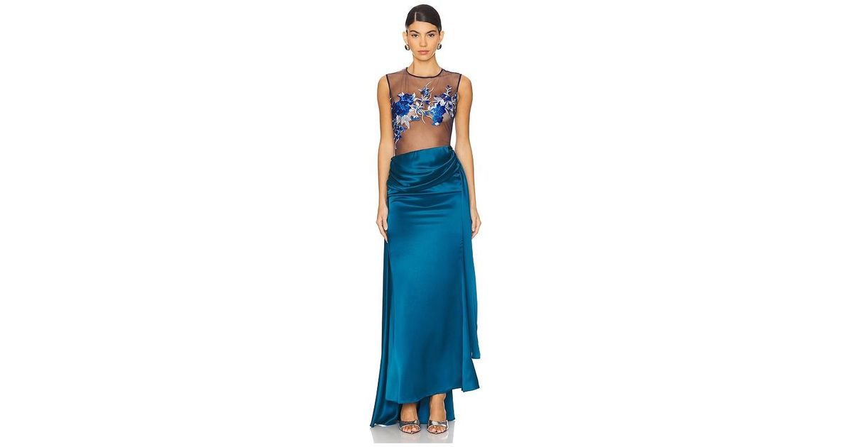 Kim Shui Satin Gown in Blue | Lyst