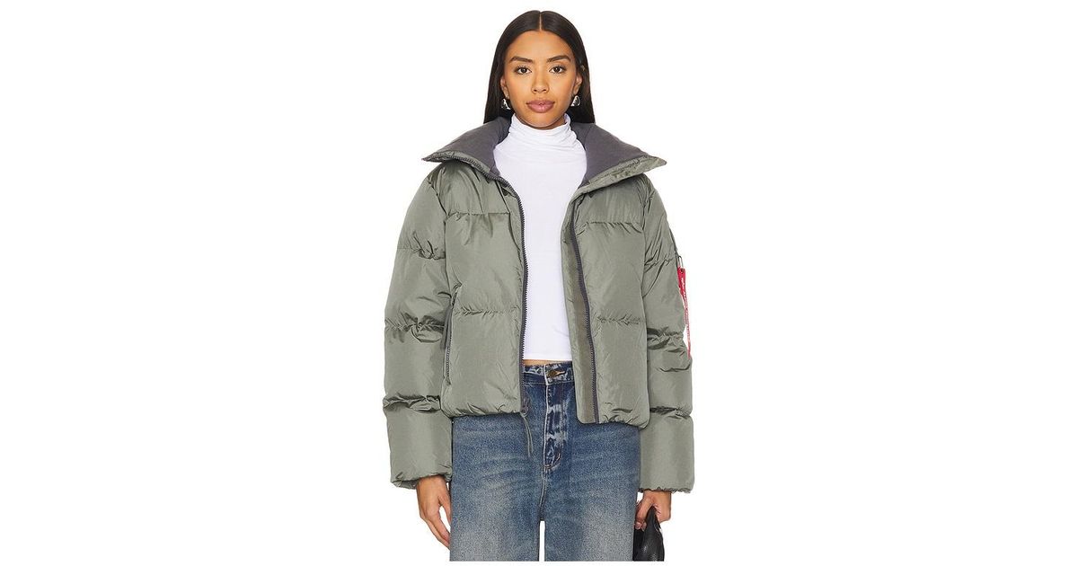 Alpha Industries Sierra Short Puffer in Gray | Lyst