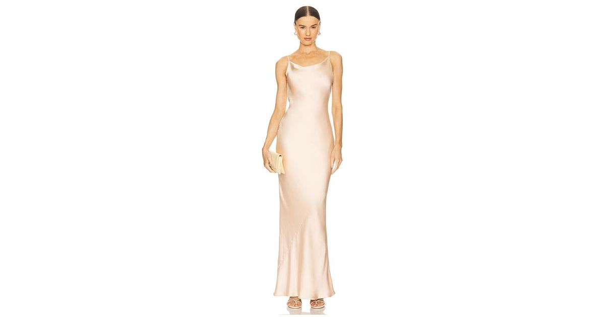 Norma Kamali Maria Slip Gown in Natural | Lyst