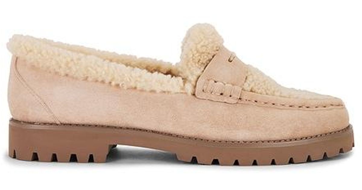 PAIGE Ellis Shearling Loafer in Natural | Lyst