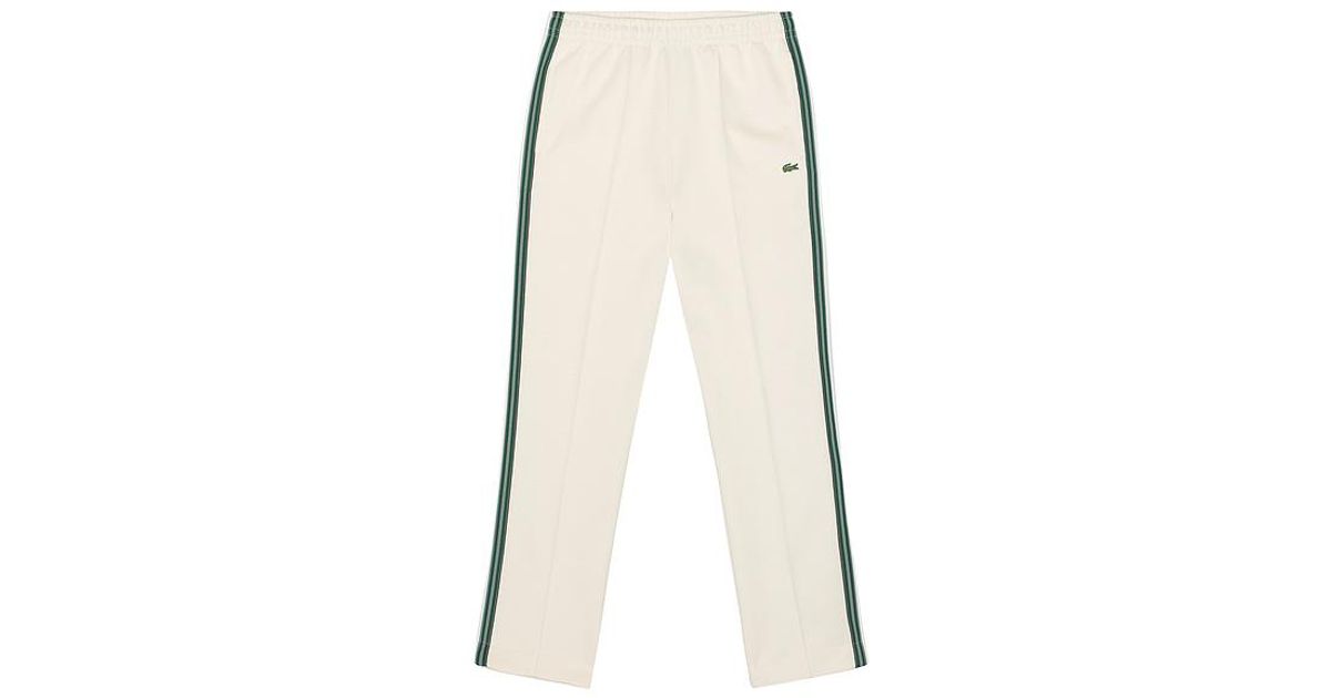 Lacoste Double Face Straight Leg Track Pants in White for Men | Lyst UK