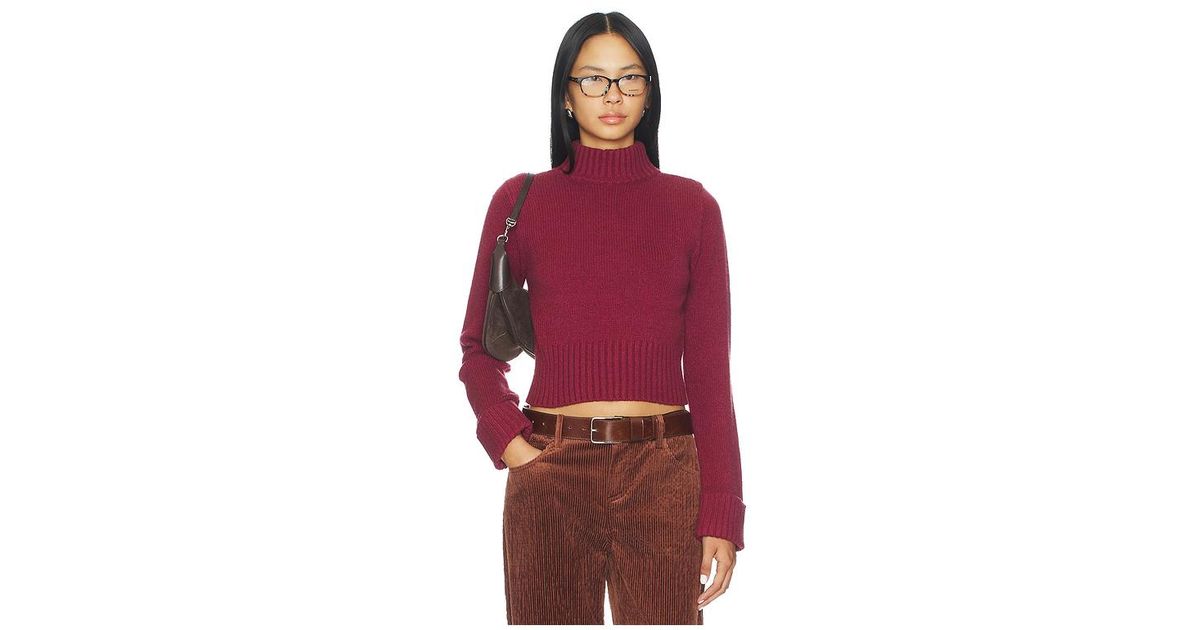 Frankie's Bikinis Laurel Cloud Knit Turtleneck Sweater in Red | Lyst UK