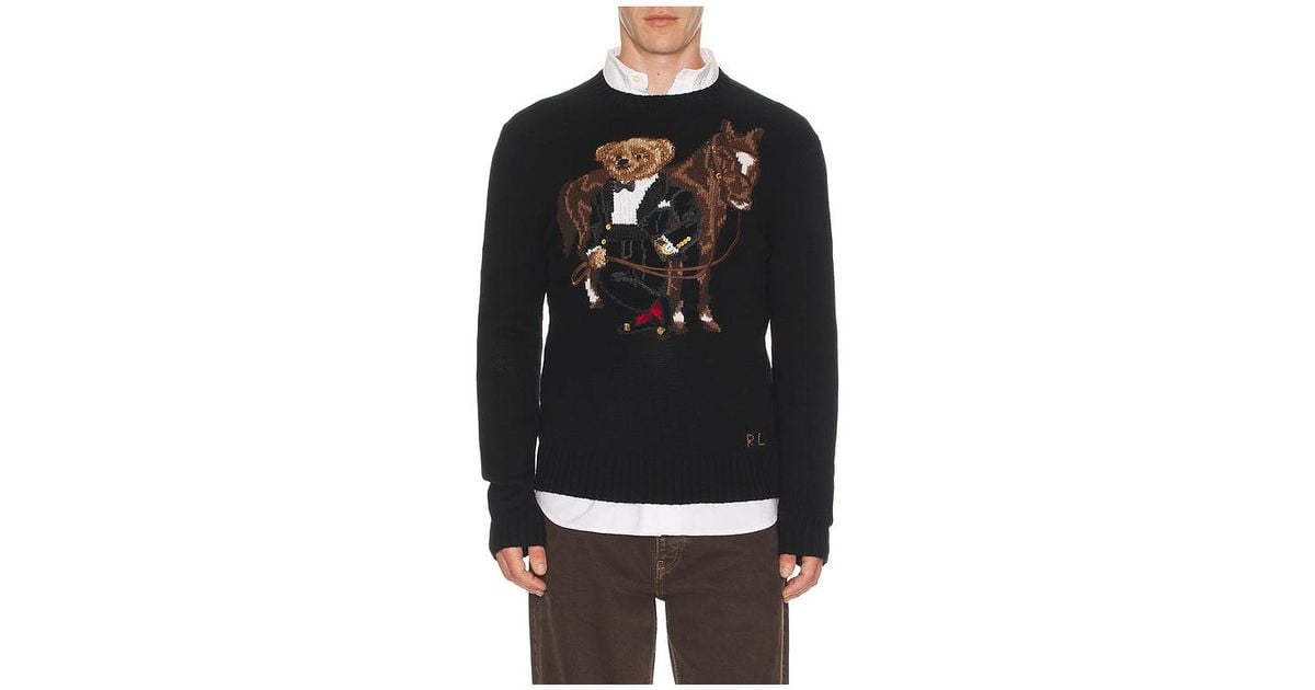 Polo Ralph Lauren Lunar New Year Wool Blend Bear Sweater in Black for ...