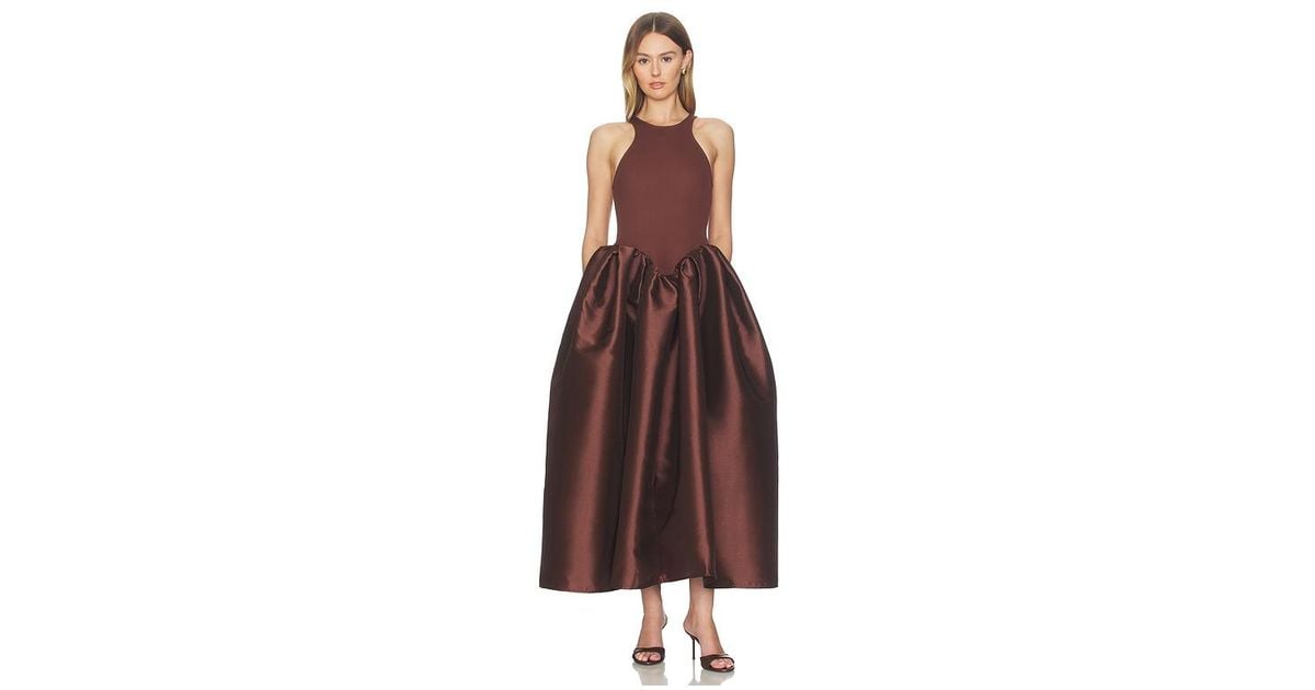 Marques'Almeida Heavy Satin Princess Dress in Brown | Lyst UK