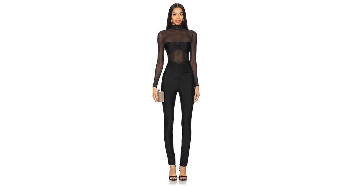 SER.O.YA X Revolve Brietta Bandeau Mesh Catsuit in Black | Lyst