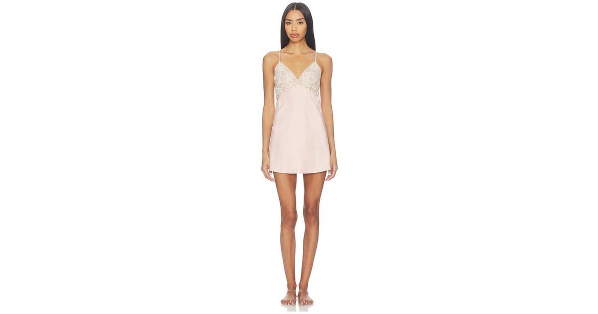 Flora Nikrooz Kimono Chemise With Embroidery in White | Lyst