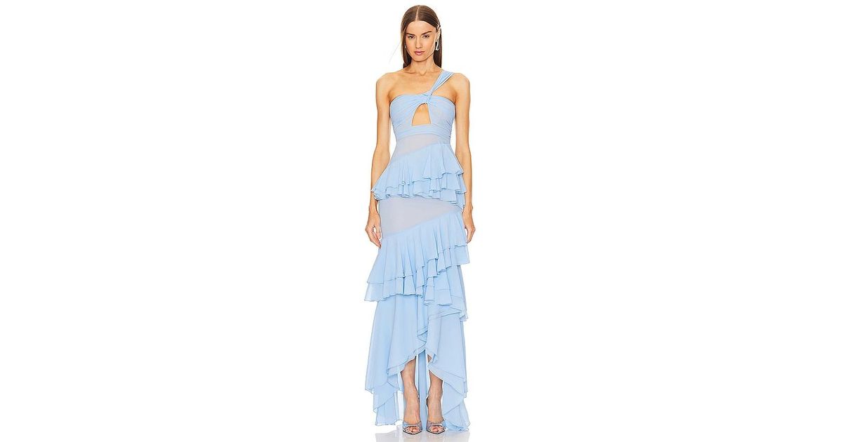 Michael Costello X Revolve Ariella Maxi Dress in Blue | Lyst