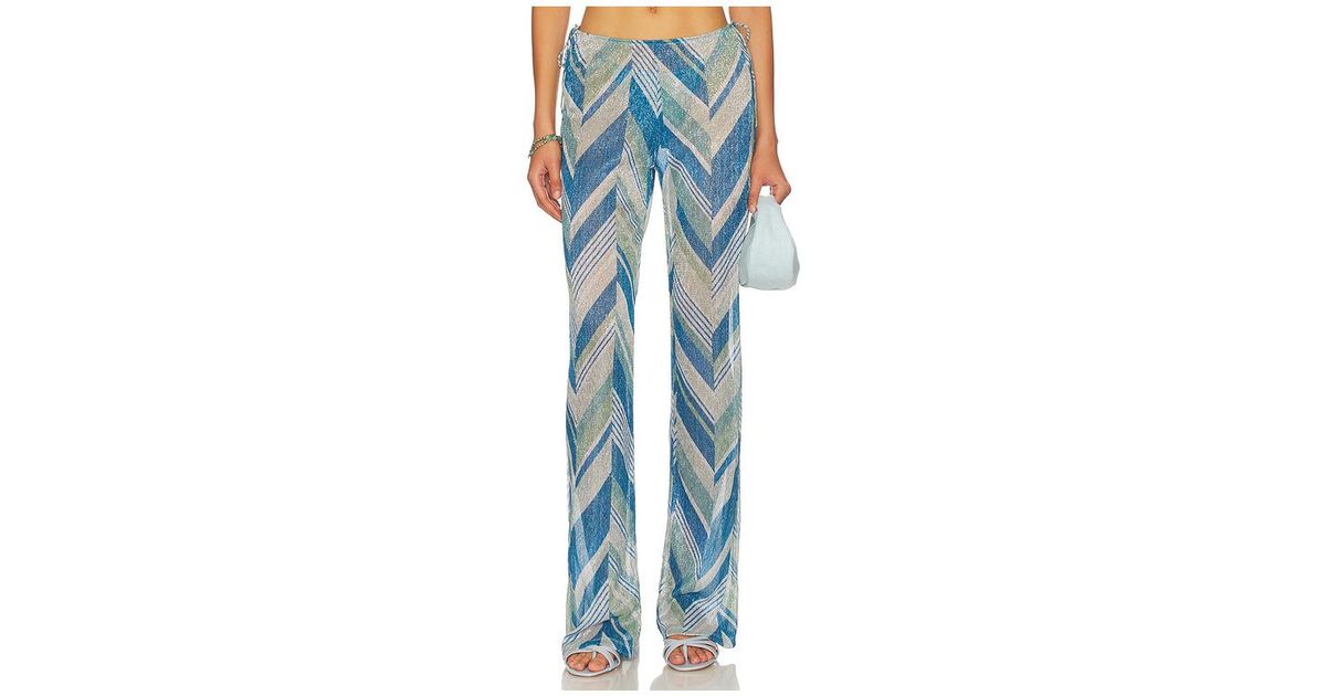 Devon Windsor Ollie Wide Leg Pant in Blue | Lyst UK