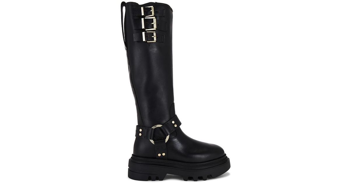 AllSaints Jade Biker Boot in Black | Lyst