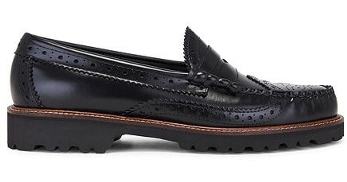 G.H. Bass & Co. Larson Wingtip Lug in Black for Men | Lyst
