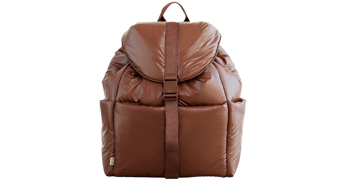 BEIS The Puffy Backpack in Brown | Lyst