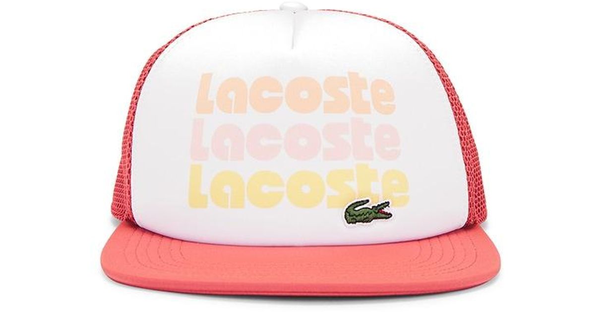 Lacoste Wording Cap in Red for Men | Lyst