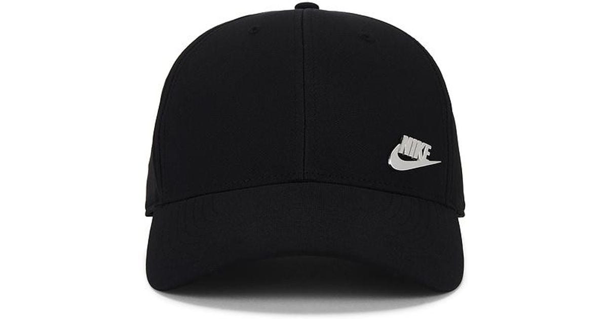 Nike Structured Metal Logo Cap in Black for Men | Lyst