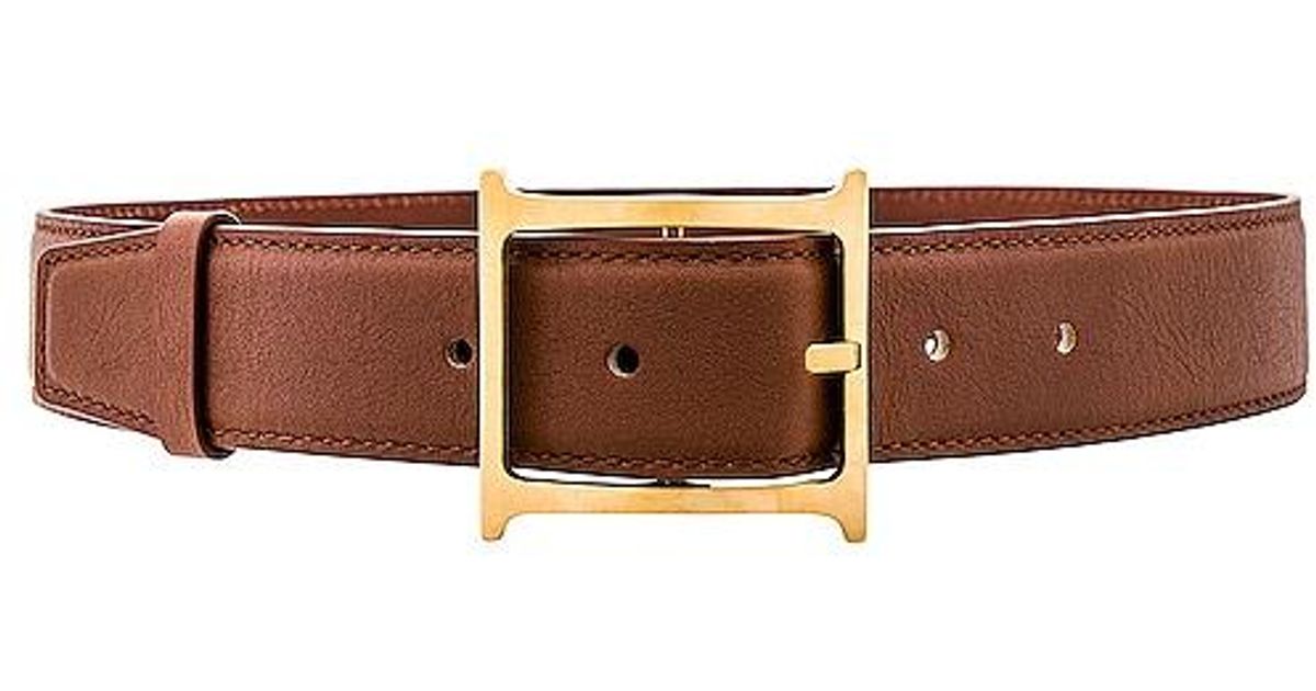 Helsa Logo Contrast Belt in Brown | Lyst UK