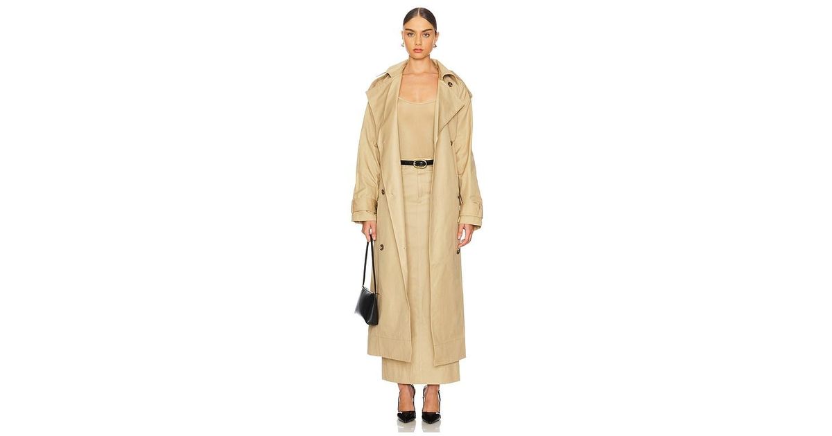 LPA Clara Trench Coat in White | Lyst