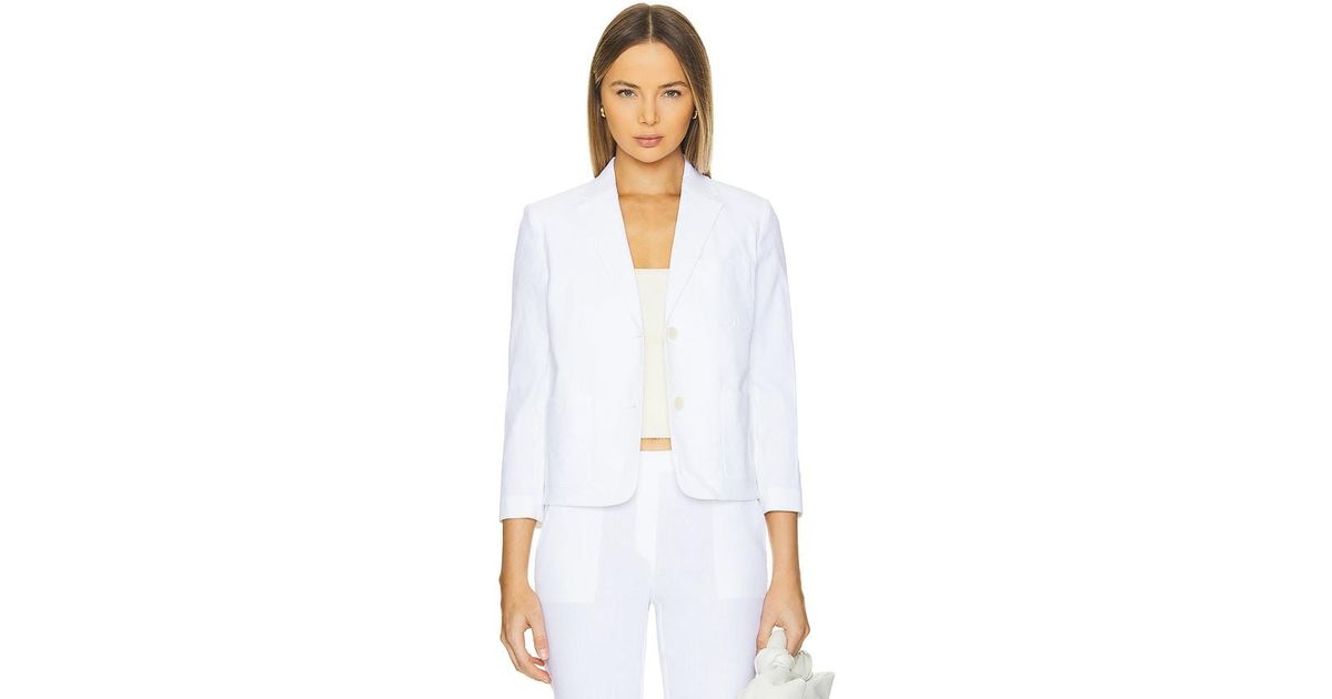 Theory Shrunken Patch Blazer in White | Lyst