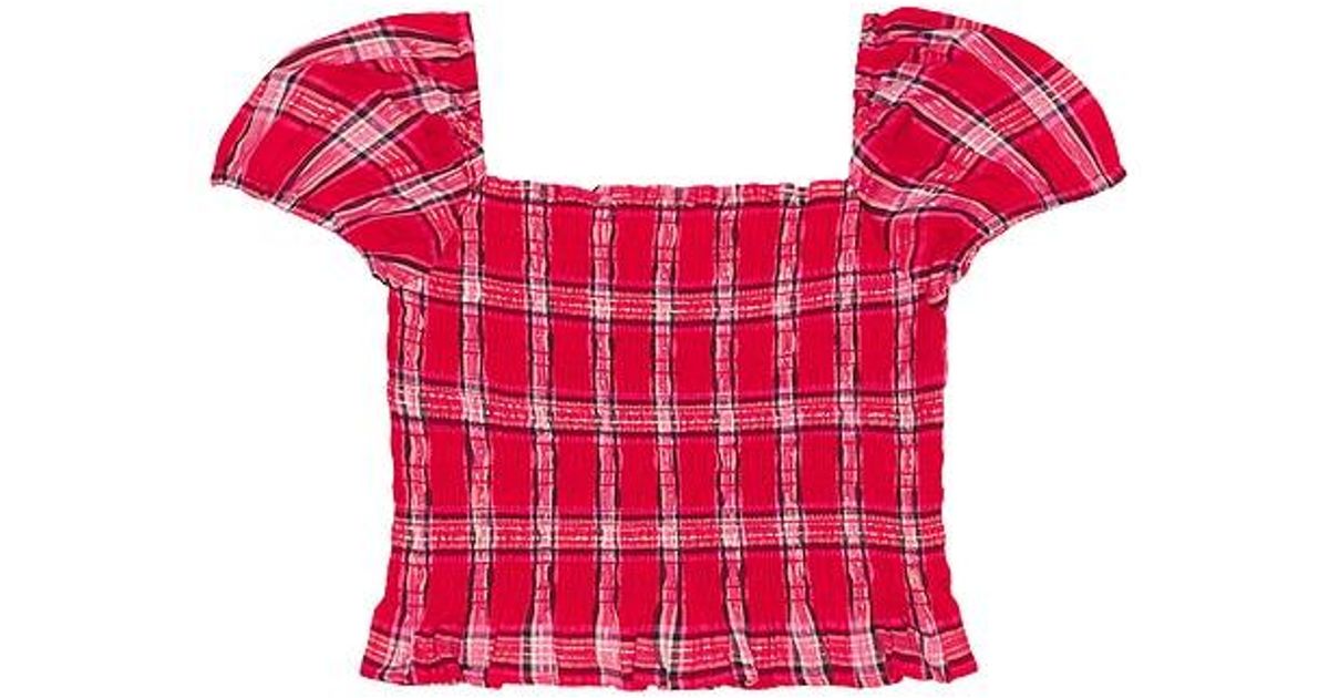 LoveShackFancy Tween Fabielle Top in Red | Lyst