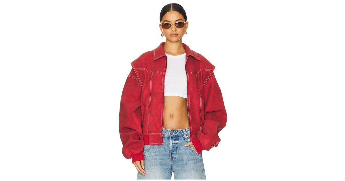 Lioness Vista Bomber Jacket in Red | Lyst