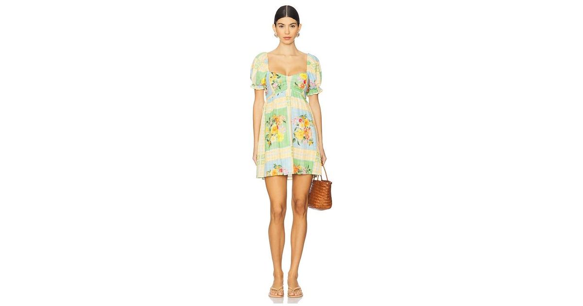 Show Me Your Mumu Annabelle Mini Dress in Yellow | Lyst