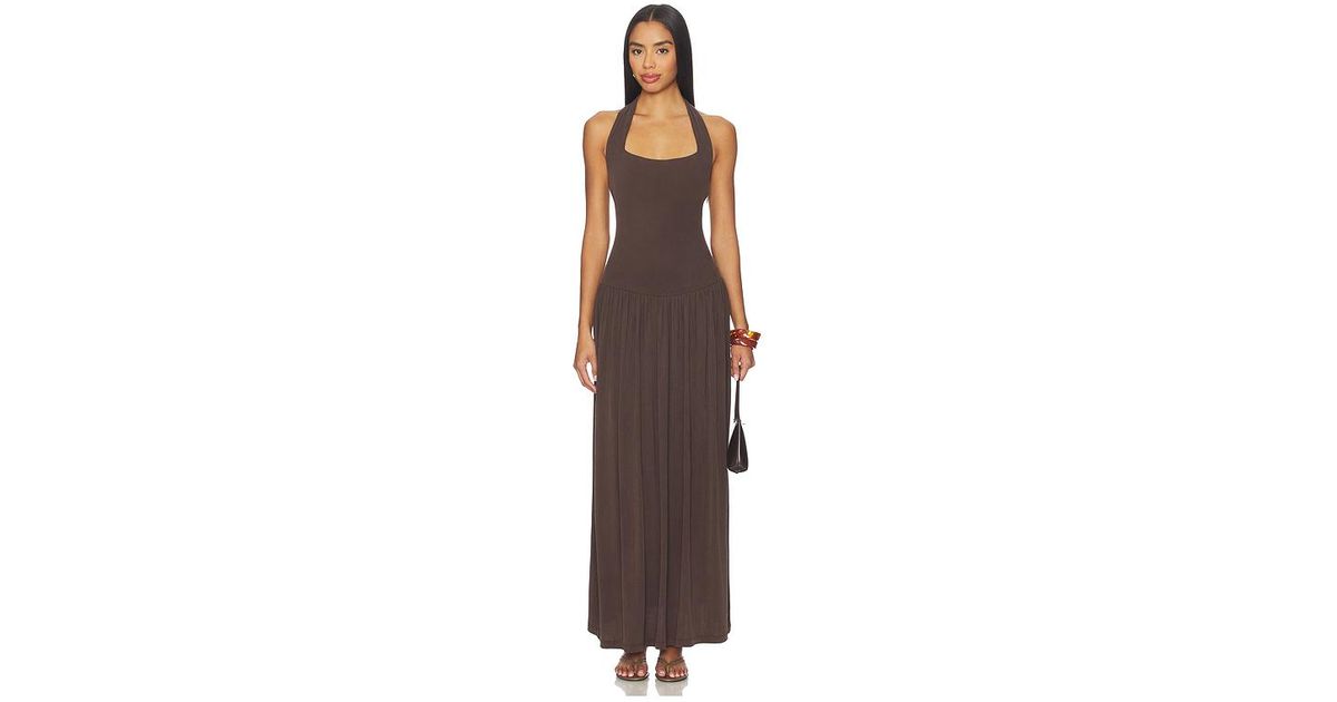 AYA MUSE Quill Dress in Brown | Lyst UK