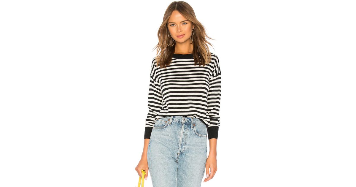 House Of Harlow 1960 Synthetic X Revolve Britt Sweater In Black And White
