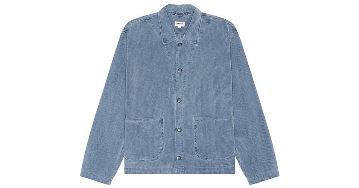 Asher Bailey Cord Work Jacket in Blue for Men | Lyst