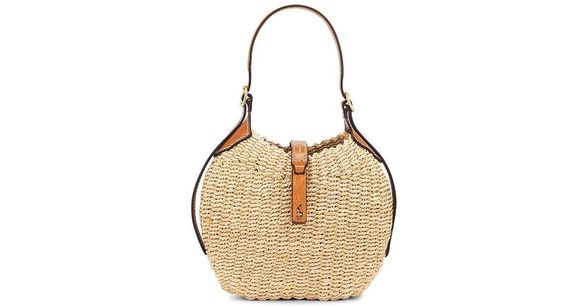 Polo Ralph Lauren Twisted Raffia Shoulder Bag in Metallic | Lyst UK