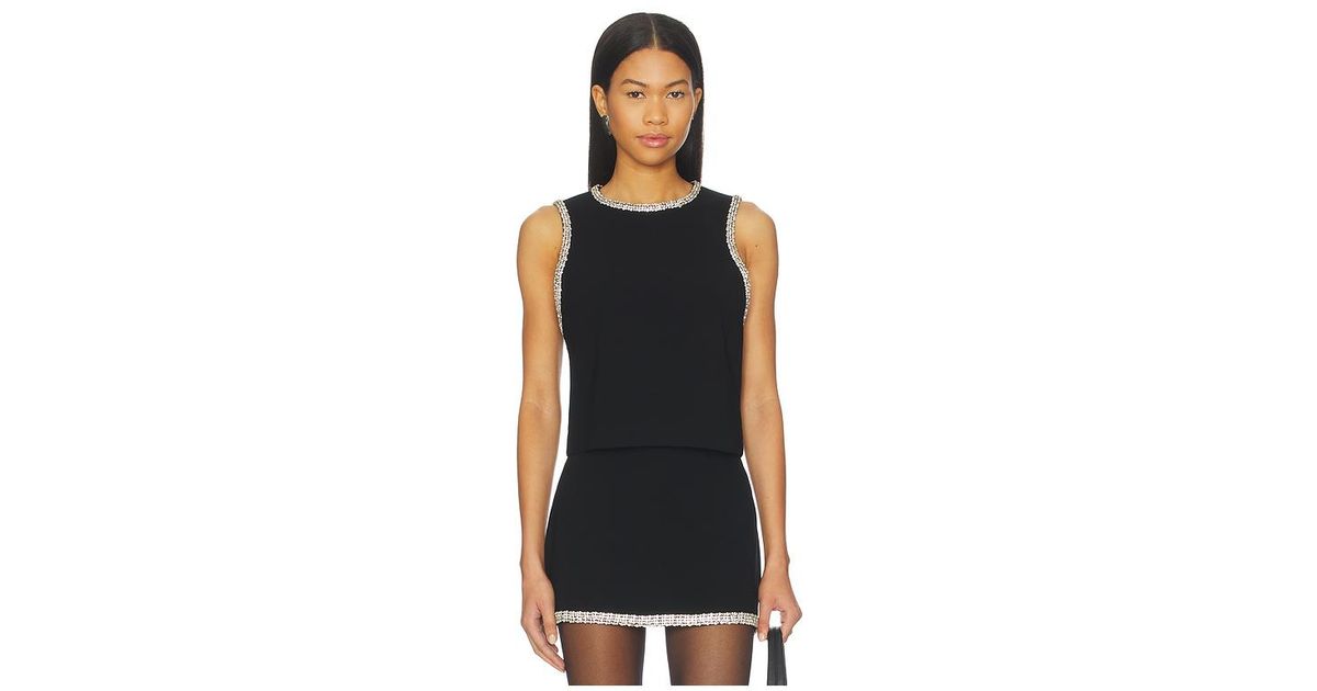 Alice + Olivia Amal Boxy Tank in Black | Lyst UK