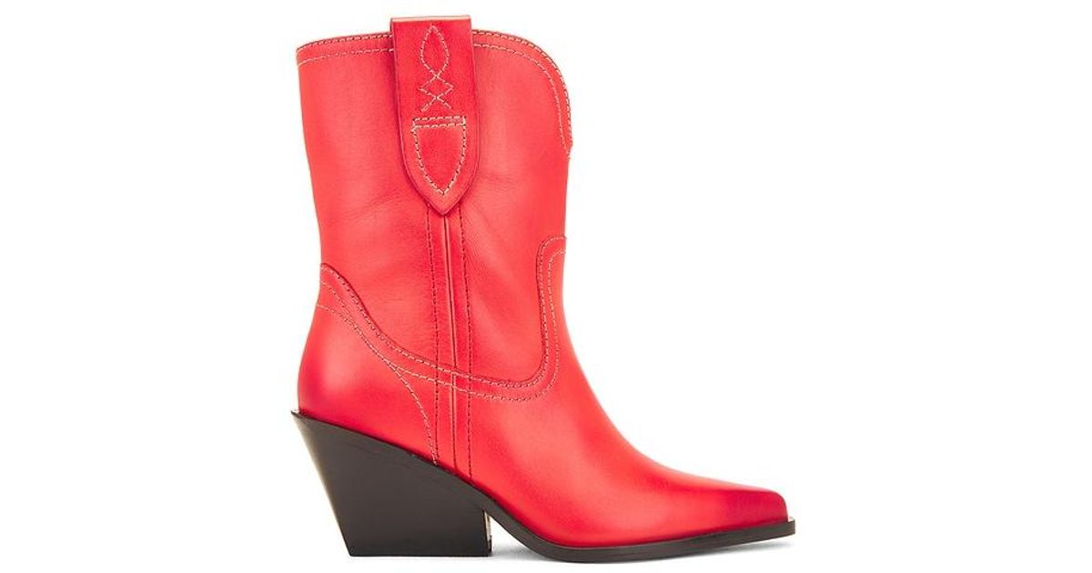 Free People Pitchfork Point Western Boot in Red | Lyst