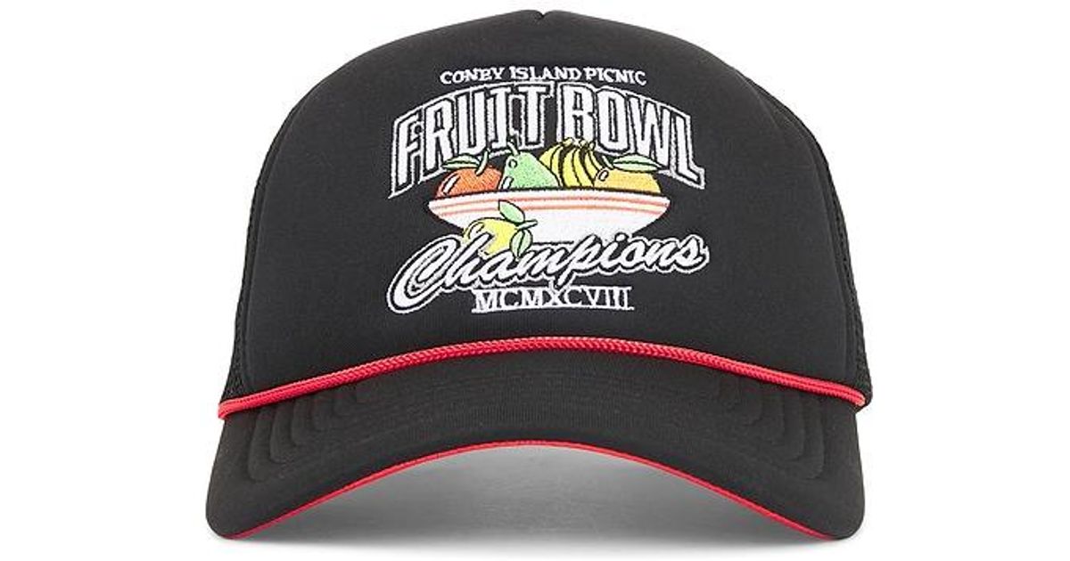 Coney Island Picnic Fruit Bowl Trucker Hat in Black for Men | Lyst